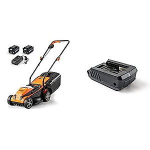 LawnMaster CLM2413A Cordless 13-Inch Lawn Mower 24V Max with 2X4.0Ah Battery and a Charger
