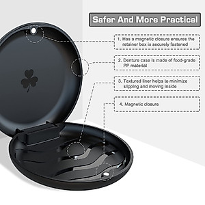 BVN Retainer Case, with 2 Pcs Aligner Removal Tool, 2 Pcs Mouth Guard Case, Black Denture Case, Mouthguard Case, Retainer Box, Denture Box for Disassembly of Oral Care.