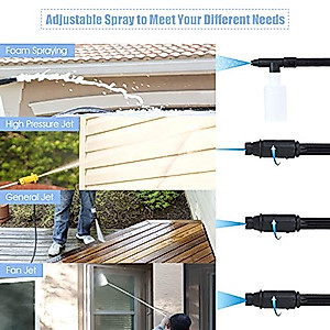 Safstar Handheld Pressure Washer, 1800PSI Compact High Power Washer, Portable Electric Cleaning Machine with Nozzles, Spray Gun, Turbo Nozzle Detergent Tank for Car Garden Lawn, 1500W 1.96GPM (Green)