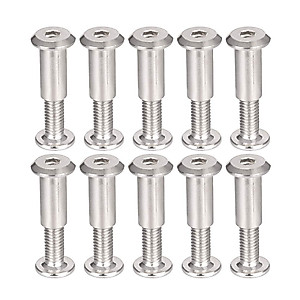 uxcell Screw Post Fit for 5/16"(8mm) Hole Dia, Male M6x16mm Binding Bolts Leather Fastener Carbon Steel 10 Sets