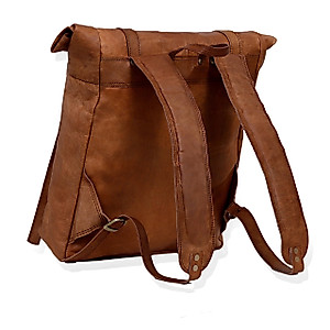 C CUERO Leather Backpack Laptop Rucksack Men Women Vintage Brown