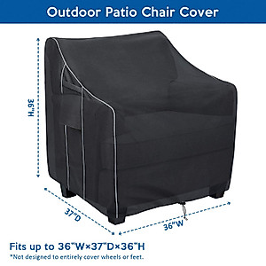 FORSPARK Outdoor Furniture Chair Covers Waterproof, Lounge Deep Seat Cover Fits up to 36 x 37 x 36 inches (W x D x H) 2 Pack
