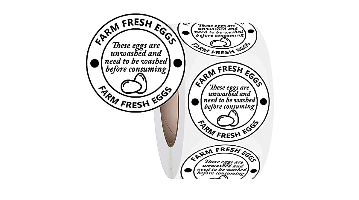 500 Pack 2" Farm Fresh Egg Carton Labels for Small Business