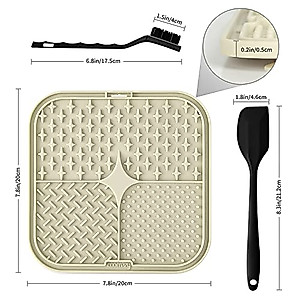 Coomazy Lick Mat for Dog and Cat, Slow Feeder & Non-Slip Design, Boredom and Anxiety Reducer, Suitable for Food, Treats, Yogurt, Peanut Butter and Liver Paste, BPA-Free, Non-Toxic, 2-Packs