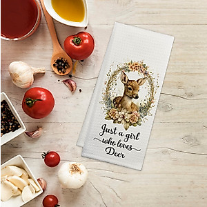 GICHUGI Just a Girl Who Loves Deer Pillow Covers 18x18, Deer Gifts for Girls, Deer Gifts for Deer Lovers, Deer Pillow Covers