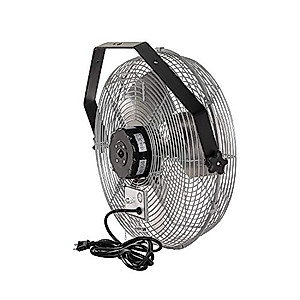 TPI Corporation U18-TE Series Industrial Mounted Workstation Fan, Versatile Wall or Ceiling Mount Fan, 3 Speed Motor, 120 Volt, 10' Cordset, Pull Chain Switch