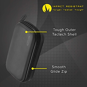 Casemaster Sentinel 6 Dart Case, Holds Extra Accessories, Tips, Shafts and Flights, Compatible with Steel Tip and Soft Tip Darts, Impact & Water Resistant Tactech Shell, Black Zipper