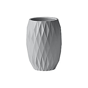 Grey Resin Bath Accessory Set for Vanity Countertops, 8pc Luxury Ensemble-Cotton Swab, Dish, Toothbrush Holder,Tumbler,soap Pump, Waste Basket, Tissue Box, Tray, Grey Resin