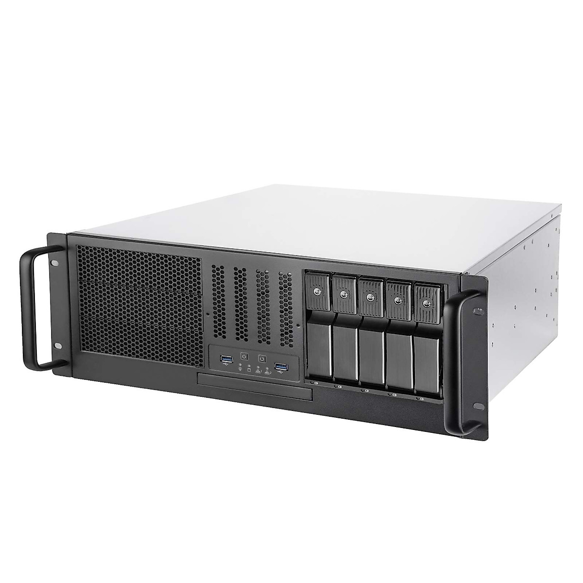 SilverStone Technology RM41-H08 4U Rackmount Server Case with 5 x 3.5 Hot-Swappable Bay and 3 x 5.25 Bays with USB 3.1 Gen 1 (SST-RM41-H08)