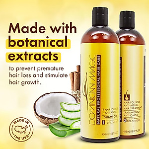 DOMINICAN MAGIC Hair Follicle Anti-aging Shampoo, Strenghtening Shampoo with Rosemary to Stimulate Hair Growth, 15.87 Oz, 15.87 Ounces