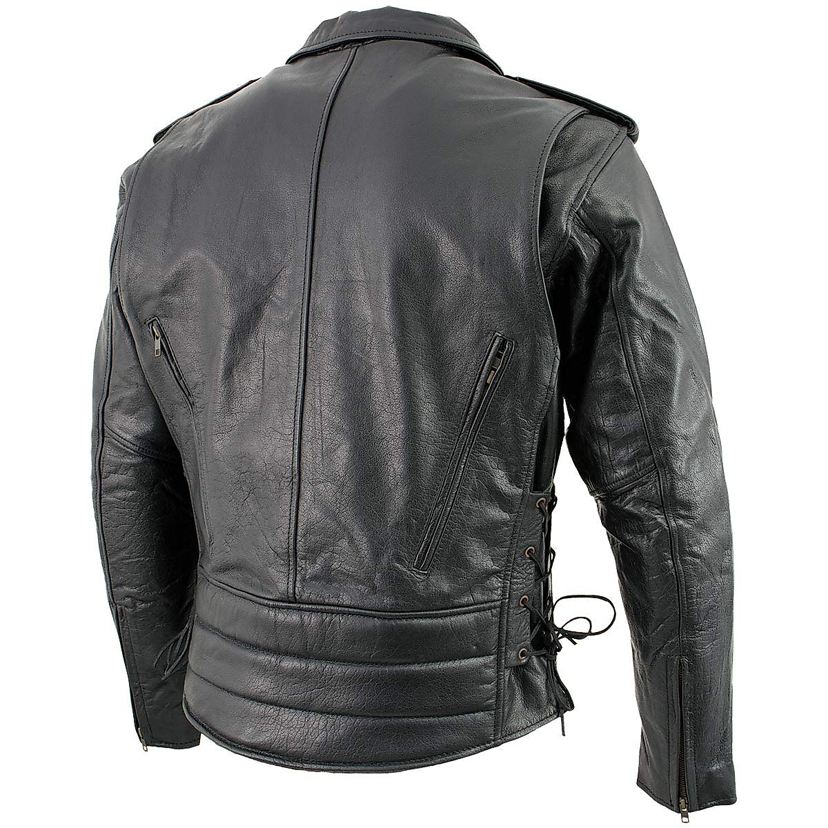 Xelement B7210 Men's 'Cool Rider' Black Vented Leather Motorcycle Jacket - 2X-Large