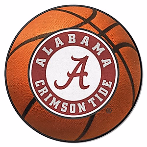 FANMATS 35627 Alabama Crimson Tide Basketball Rug - 27in. Diameter