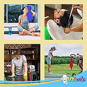 Cleaning Washcloth Towels - Large 27" x 16" Microfiber Rags - Highly Absorbent, Lint Free Streak Free for House, Kitchen, Car, Window Detailing Reusable Shop Towels (6-Pack, Forest Green)