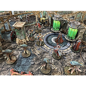 Battle Systems - Modular Tabletop 3D Gaming Sci-Fi Terrain - Perfect for 28mm-35mm Miniatures and Figures - No Painting Required - Science Fiction Aliens 40K Wargame - (Alien Catacombs)