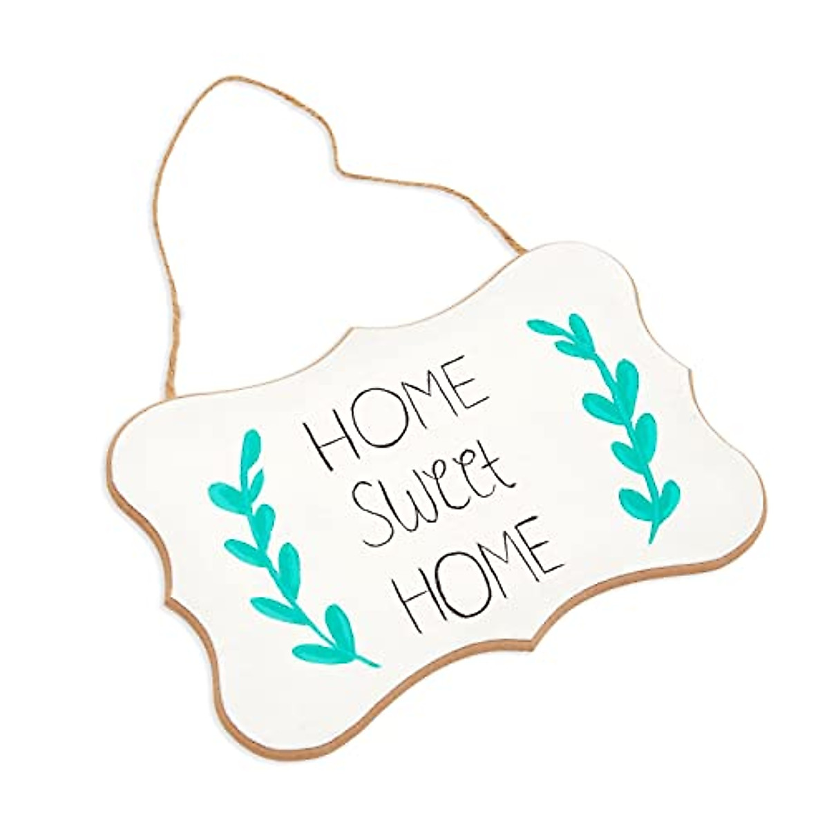 6-Pack of Unfinished MDF Hanging Wood Plaques for Crafts with Jute Rope, Blank 9x6-Inch, 1/4-Inch Thick Wooden Sign for DIY Painting, Art Projects, Home Decor, 3 Designs