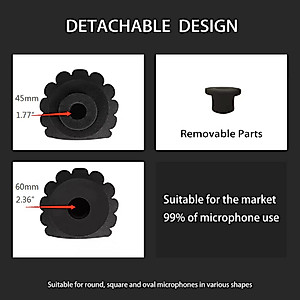 Micfuns Professional Microphone Windscreen Wind Shield Pop Filter, Acoustic Filter for 1.77 inch-2.36 inch Recording Studios Microphones, Sound-Absorbing Foam that Reduces Noise and Reflections