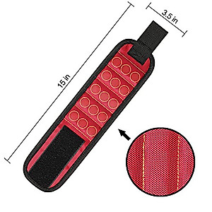 Magnetic Wristband with Strong Magnets for Holding Screws, Nails, Drill Bits - Best Unique Christmas Gift for Men, DIY Handyman, Father/Dad, Husband, Boyfriend, Him, Women