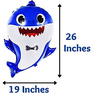 TUHI Products Shark Party Supplies for Baby, Helium baby shark party balloons, Birthday Decorations Baby Shower Party Supplies (10 pcs)