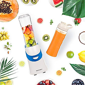 Secura 300W Personal Blender for Shakes and Smoothies | Stainless Blade | 2 (20 oz) Single Serving Bottles with Travel Lids
