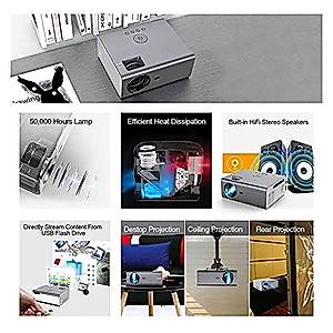 HHWKSJ Mini Projector 3600Lumens Portable LCD Projector Full HD 1080P Supported, Compatible with Smartphone, Games, Projector for Outdoor Movies