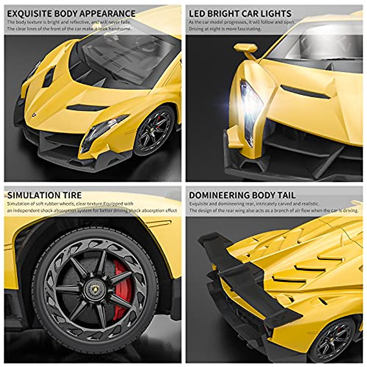 Officially Licensed RC Series, 1:24 Scale Electric Sport Racing Hobby Toy Car Lamborghini Model Vehicle for Boys Girls 3 4 5 6 7 8 9 Years Old Birthday Gifts
