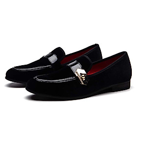 JITAI Men's Penny Loafers Moccasin Driving Shoes Slip On Flats Dress Shoes, Black/Button, 11 US