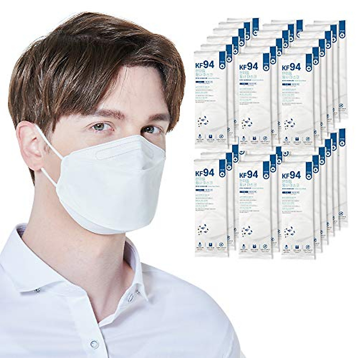[KF94 Certified] HANMAUM 3D Face Safety Mask for Adult Protection from Fine Dust [100% Made in KOREA] Filter Efficiency ≥ 98% (30 PACK)