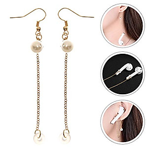 Hemobllo Anti-Lost Wireless Earphone Strap with Connector Wirreless Earphone Drop Earrings Jewelry Accessories Compatible for AirPods Women