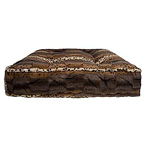 Bessie and Barnie Wild Kingdom Luxury Extra Plush Faux Fur Rectangle Pet/Dog Bed (Multiple Sizes)