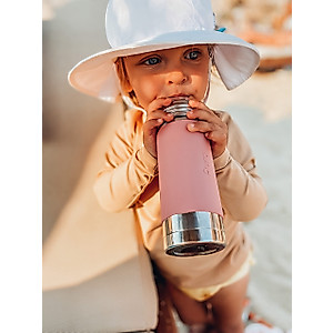 Pura Kiki 9oz/260ml Stainless Steel Insulated Sippy Bottle w/Sleeve, Plastic-Free, MadeSafe Certified, Medical-Grade Silicone Sipper Spout Fast Flow Rate for Kids, Toddlers, Babies & Infant – Aqua