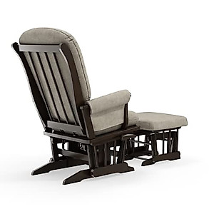 Dutailier Alice 2585 Glider Multiposition-Lock Recline with Ottoman (Espresso/Flax Beige)