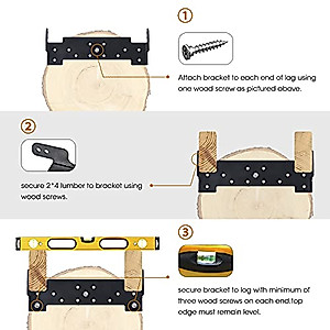 Touri Chainsaw Mill Rail Guide Metal Bracket Logging Tools Used with Saw Mill (Lumber not Included), A Pair