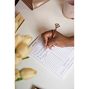 Manifest Your Purpose Productive AF Notepad, Daily Planner, Simple Pink Notepad, Organizer, To - Do Lists, Size A5, Undated Planner (50 Sheets),