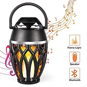 Vanten Outdoor Bluetooth Speakers, Bluetooth 5.0 Led Flame Speaker, IPX5 Waterproof Flame Torch Atmosphere Speaker, Patio Speakers Gifts for Men Women, Decorations for Party Garden Home