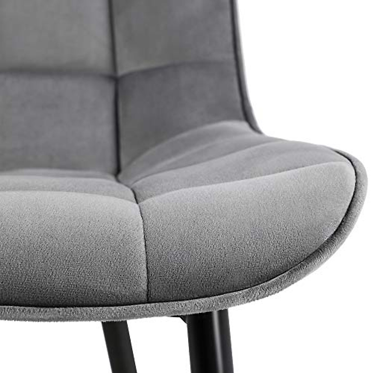 Topeakmart Dining Chairs Armless Fabric Chairs Modern Style Furniture Chairs with Soft Cushion and Metal Legs for Dining Room, Kitchen, Living Room, Hotel, Set of 2, Gray