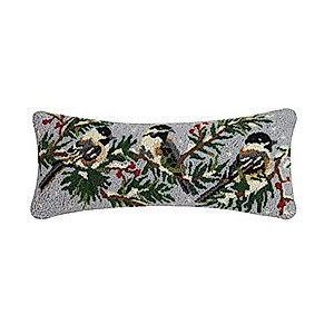 Peking Handicraft 31SJM9779C20OB Chickadee Trio Holiday Hook Pillow, 20-inch Long