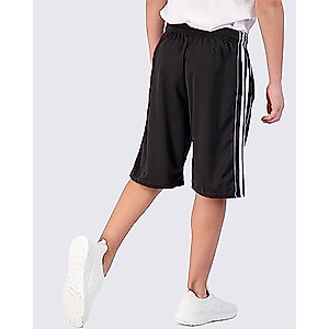 5 Pack: Big Boys Girls Youth Clothing Knit Mesh Active Athletic Performance Basketball Soccer Lacrosse Tennis Exercise Summer Gym Golf Running Teen Running Shorts Quick Dry Fit Knit- Set 12, S (8)
