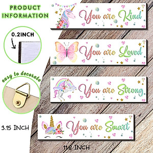 4 Pieces Girl Unicorn Decor Wooden Hanging Wall Plaques, Wall Art Inspirational Quotes, Wood Unicorn Hanging Plaque Bedroom Decorations for girl Baby Toddler Kids Teen