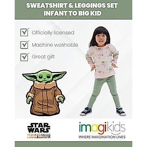 STAR WARS The Mandalorian The Child Toddler Girls Fleece Sweatshirt Legging Set Pink/Green 5T
