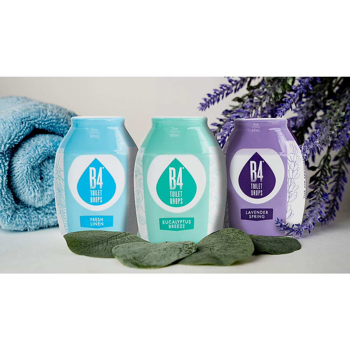 B4 Toilet Drops Toilet and Bathroom Deodorizer Drops, 2 Ounce Bottle (Eucalyptus Breeze)
