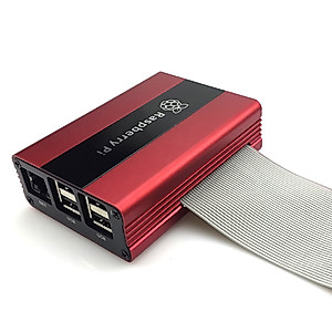 Eleduino Raspberry Pi 3 B+ Case, Raspberry Pi Aluminum Case for Raspberry Pi 3 B+, Pi 3 Model B, Pi 2 Model B (with Cooling Fan, Red)