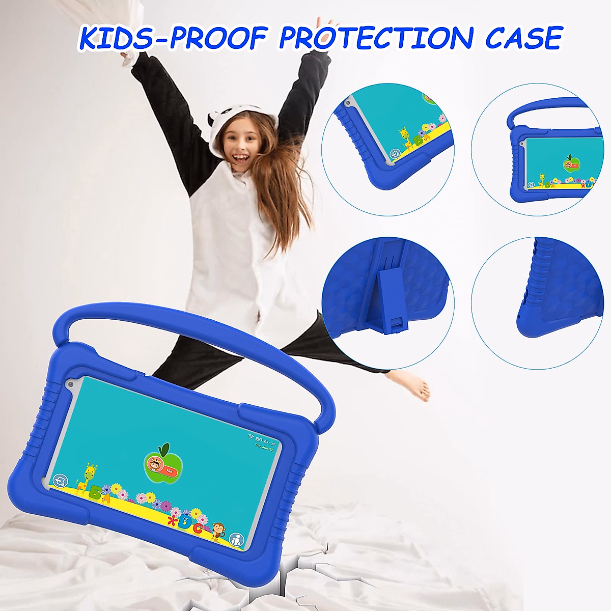 7 Inch Kids Tablet, Quad Core Android 11 Toddler Tablets, Children Tablet with 32GB Storage 2GB RAM WiFi BT Shockproof Case Dual Camera Educationl Games Parental Control, Kids Software Pre-Installed.