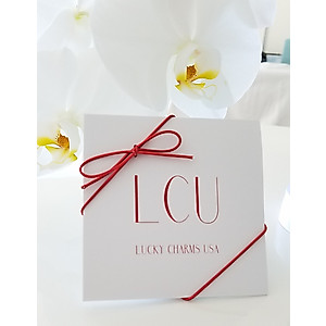 Lucky Charms USA Red String Nylon Cord Rosary Bracelet with Handmade Woven Cross