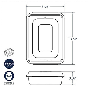 Nordic Ware Natural Aluminum Commercial Cake Pan with Lid, Rectangle Pan with Lid Silver, 9 x 13