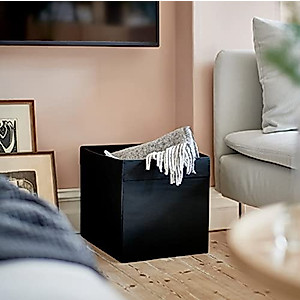 Cloth Storage Bins 13x15x13, Foldable Cubes Box Baskets Containers Organizer for Drawers, Home Closet, Shelf, Nursery, Cabinet, Large Set of 2 (Black)