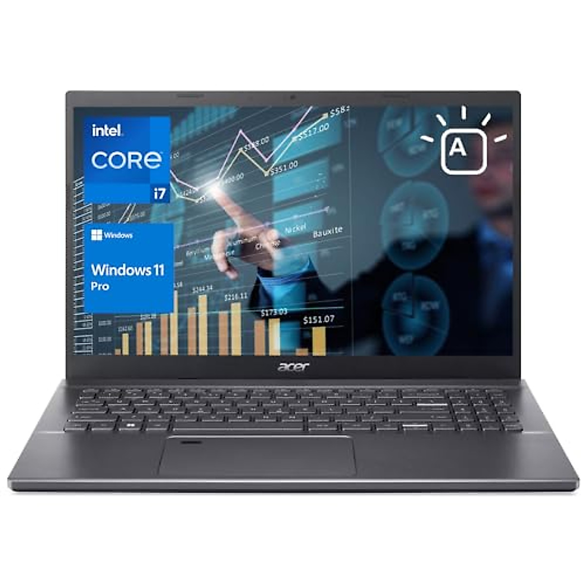 acer Aspire 5 Business Slim Laptop, 15.6" FHD Screen, 12th Gen Intel Core i7-1255U Processor, 32GB RAM, 2TB SSD, FP Reader, RJ45, Backlit KB, HDMI, Wi-Fi 6, Windows 11 Pro, Grey