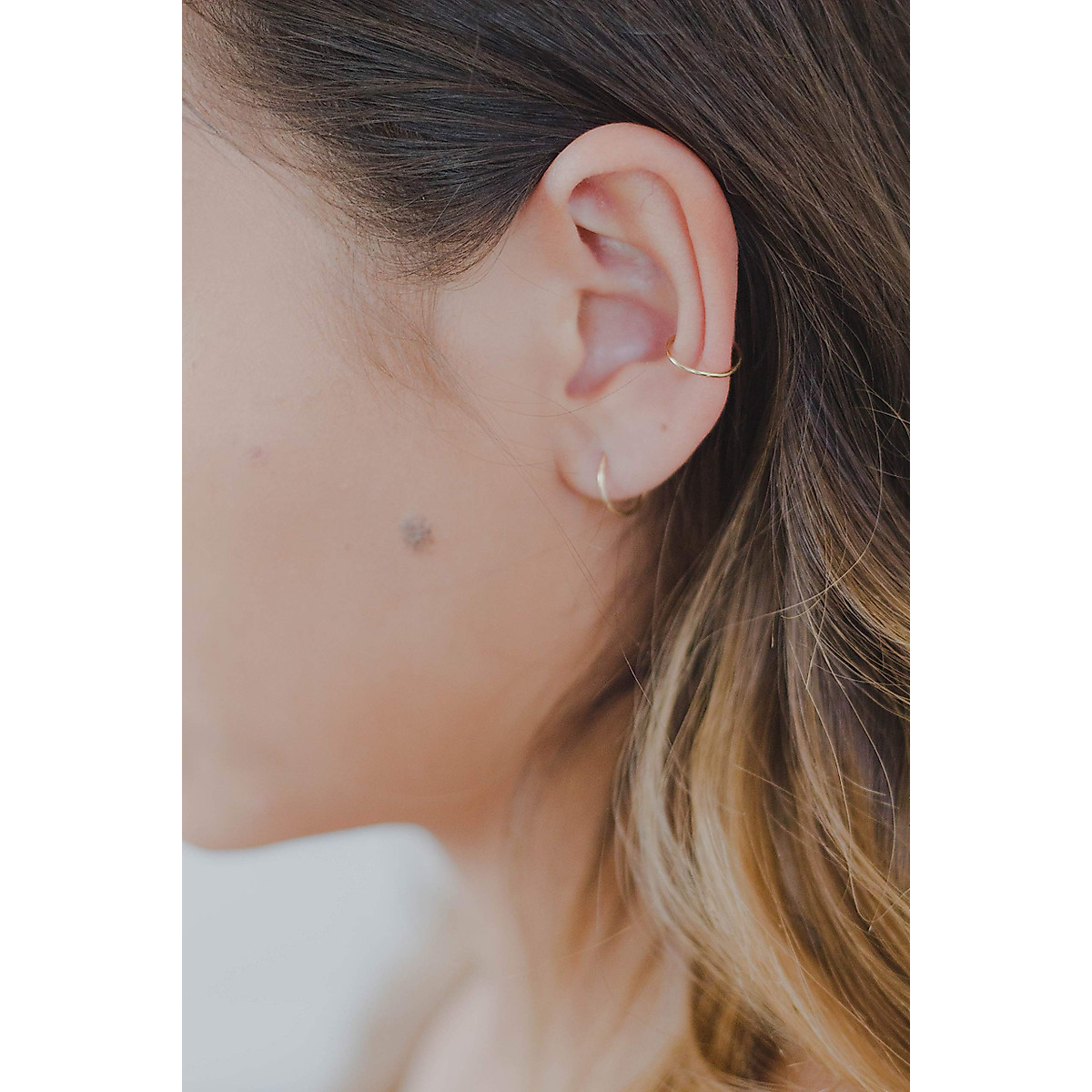 Gold Ear Cuff, 18G Ear Cuff Earrings for Women, Mens Ear Cuffs for Non Pierced Ears, Non Piercing Jewelry (14k Gold-filled, smooth)