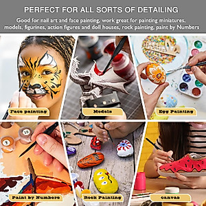 Brusarth Detail Paint Brushes Set, 16pcs Miniature Paint Brushes for Fine Detailing, Art Painting, Micro Detail Paint Brush for Acrylics, Oils, Watercolors, Paint by Number, Figurine, 40k