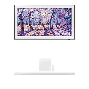 SAMSUNG 55-Inch Class QLED 4K LS03B Series The Frame Quantum HDR Smart TV (QN55LS03BAFXZA, 2022 Model) w/HW-S801B Soundbar w/Wireless Dolby Atmos DTS:X 2022