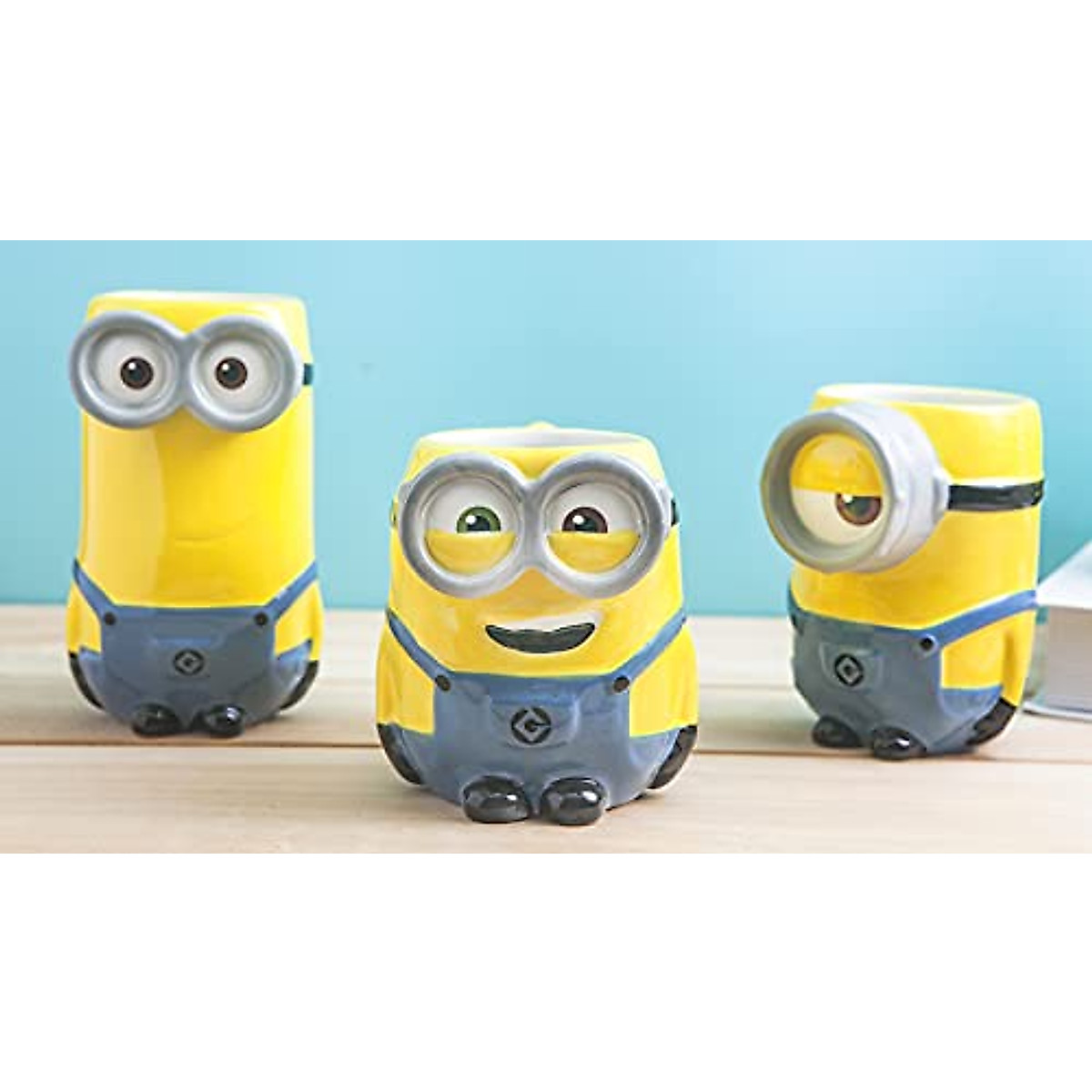 Zak Designs Despicable Me Kevin Minion 3D Sculpted Ceramic Coffee Mug for Hot Drinks, 14 oz